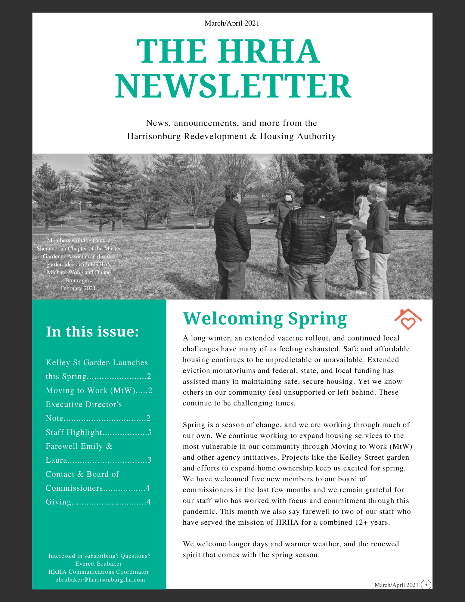 HRHA Newsletters 2021 - Harrisonburg Redevelopment & Housing Authority